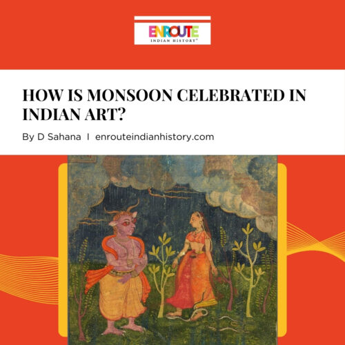 How is monsoon celebrated in Indian art?